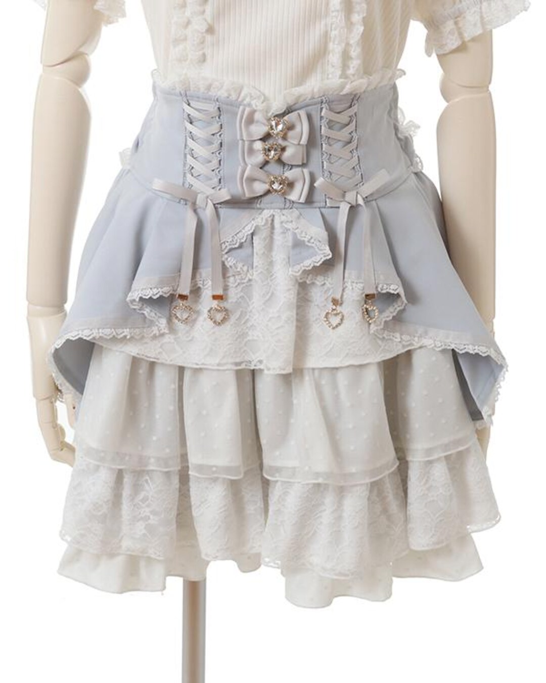Liz Lisa Jirai Kei Ryousangata Ladder Cache-coeur Skirt Lolita (blue ...