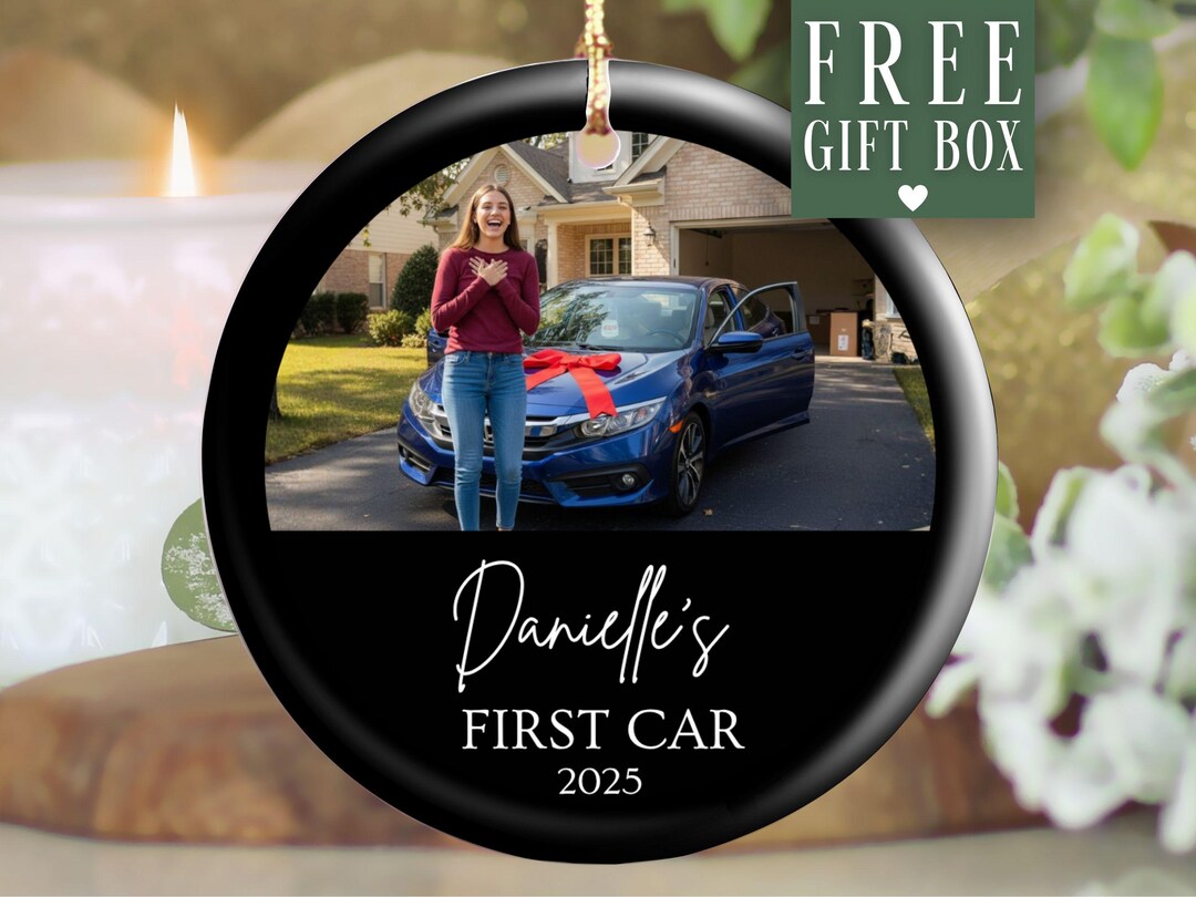 Personalized My First Car Ornament, Custom First Car Christmas Ornament ...