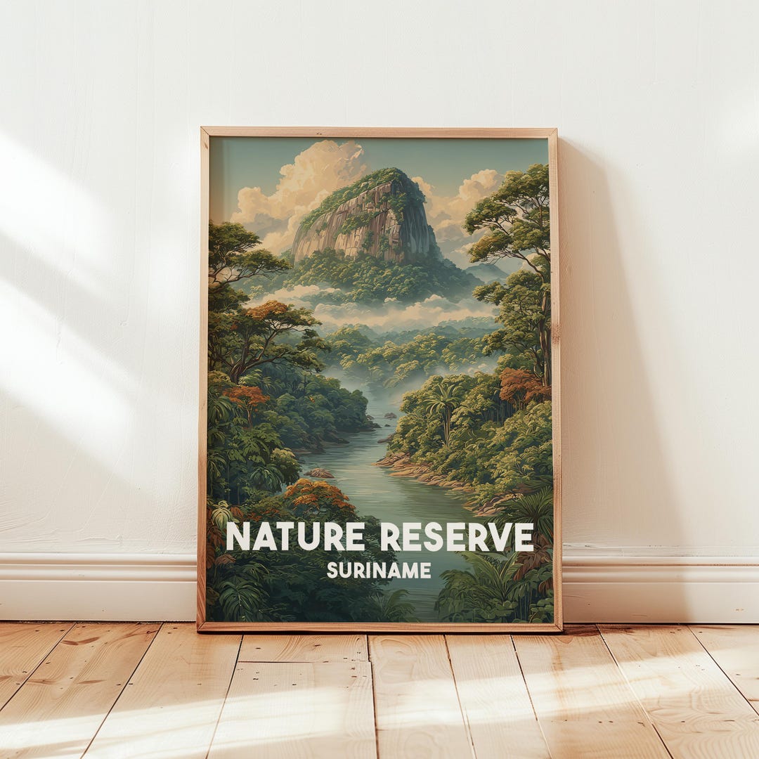Central Suriname Nature Reserve Poster | Jungle Wildlife Art Print ...