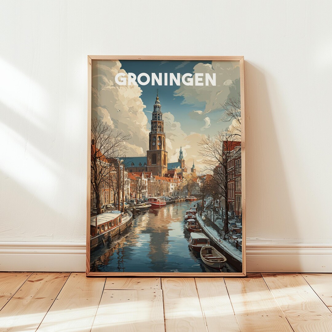 Groningen Travel Poster | Groningen Wall Art | Netherlands City Print ...