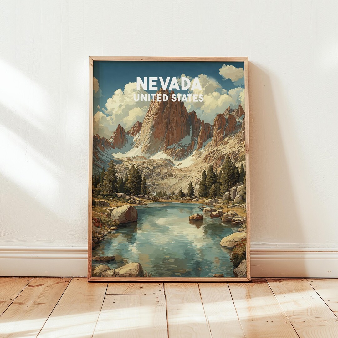 Nevada Travel Poster | Nevada Wall Art Print | Vintage Nevada Poster ...