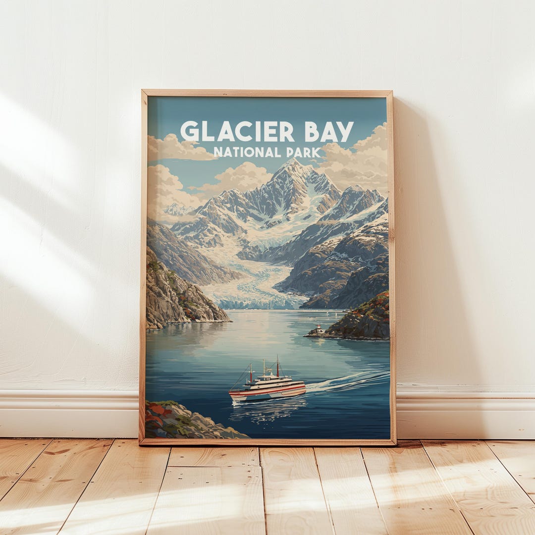 Glacier Bay National Park Poster | Vintage Travel Wall Art | Alaska ...