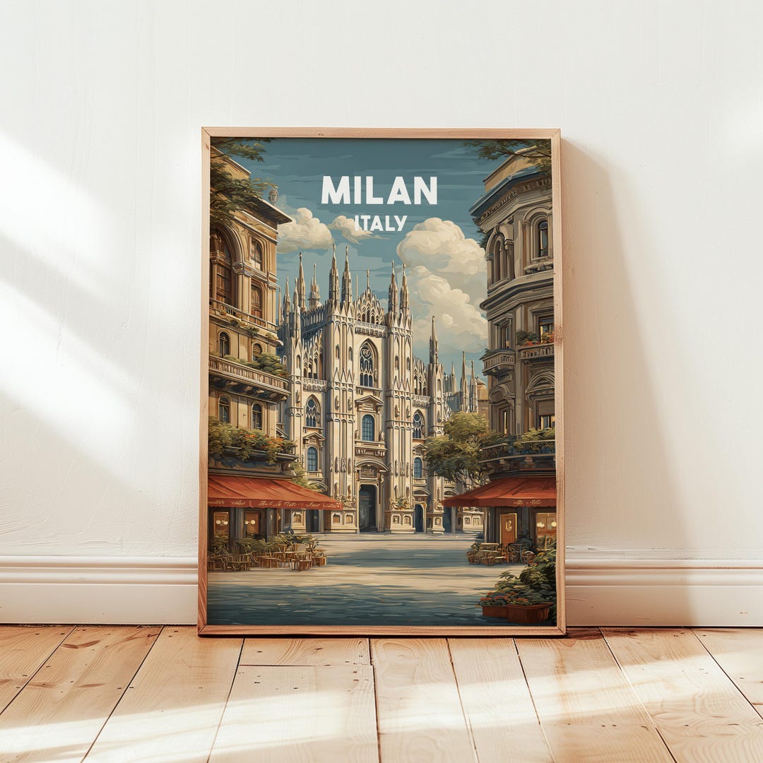 Milan Italy Travel Poster Wall Art | Italian City Print Decor | Fashion ...