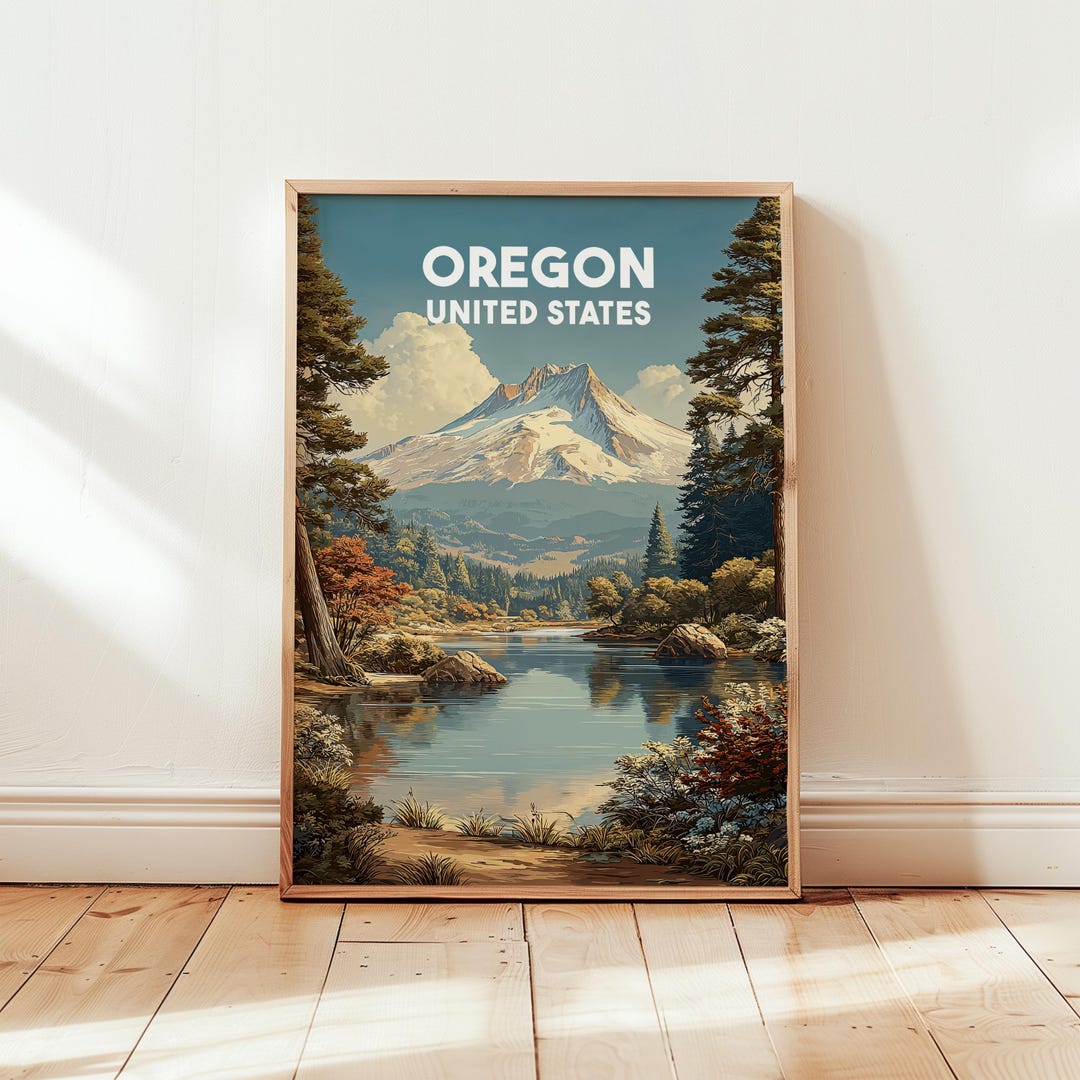 Oregon Travel Poster | Oregon Wall Art Print | Vintage Oregon Poster ...