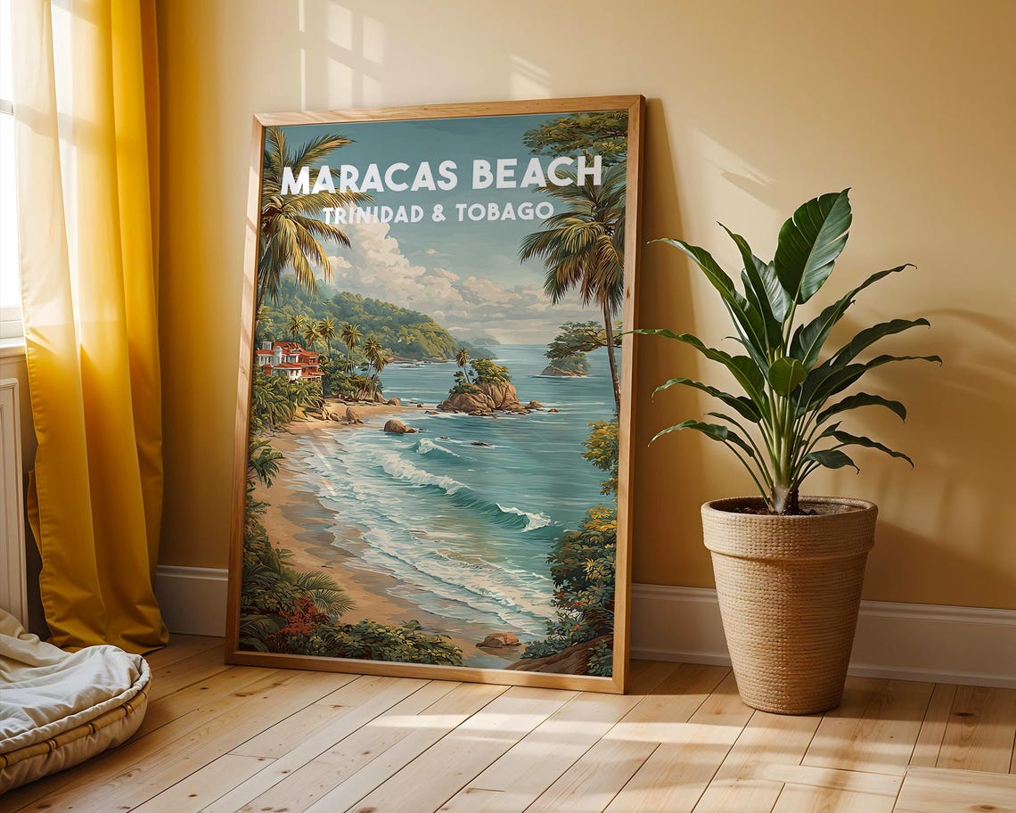 Maracas Beach Trinidad Poster | Trinidad & Tobago Beach Wall Art Print ...