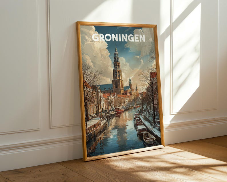 Groningen Travel Poster | Groningen Wall Art | Netherlands City Print ...