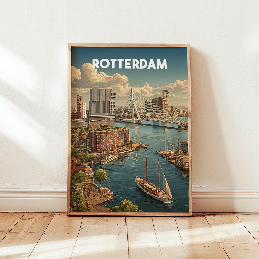 Rotterdam Travel Poster | Rotterdam Wall Art | Netherlands City Print ...