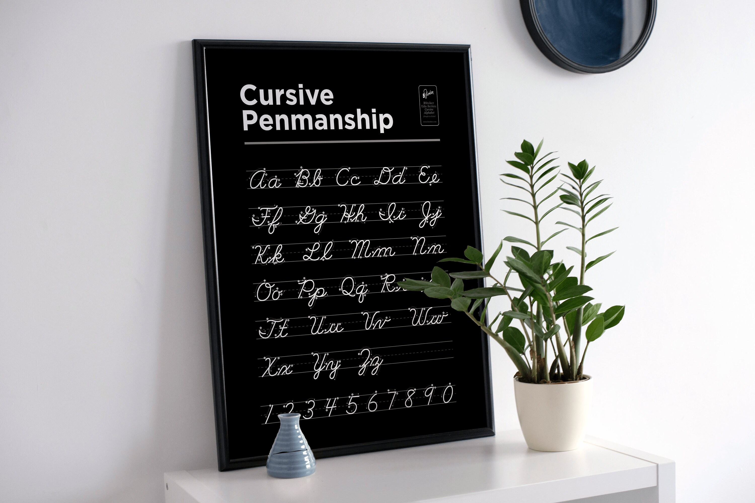 Educational Alphabet Posters - Downloadable Black and White Cursive ...
