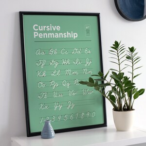 Preschool Alphabet Green Posters - Educational Cursive Alphabets and ...