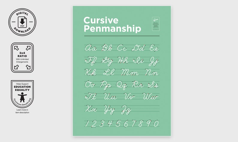 Preschool Alphabet Green Posters - Educational Cursive Alphabets and ...