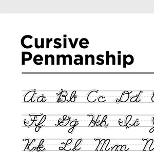 Educational Alphabet Posters Downloadable Black and White Cursive ...