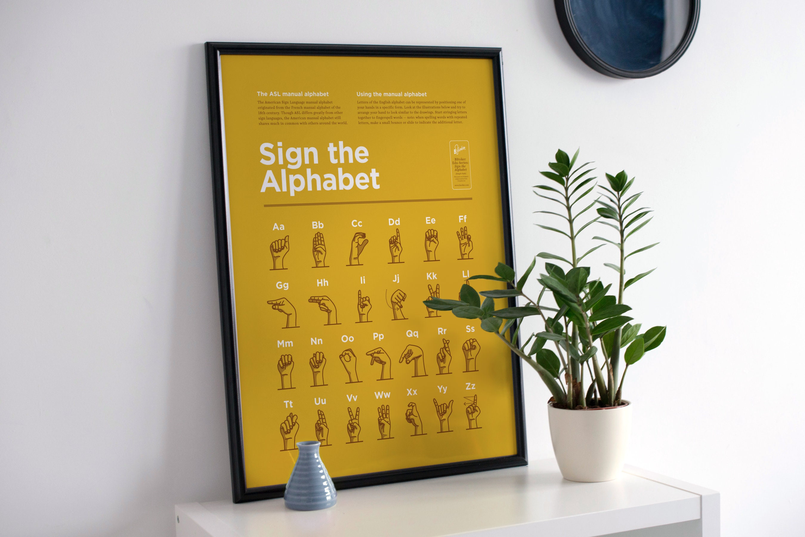 Sign the Alphabet Yellow Chart - Simple American Sign Language ...