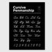 Educational Alphabet Posters Downloadable Black and White Cursive ...