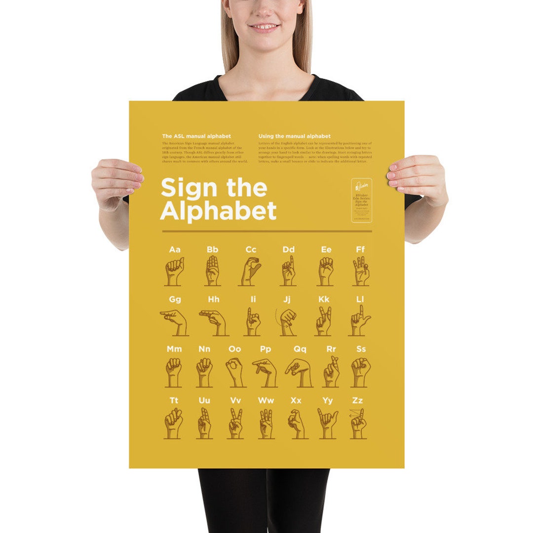 American Sign Language Alphabet – High Quality Print (simple Style ...