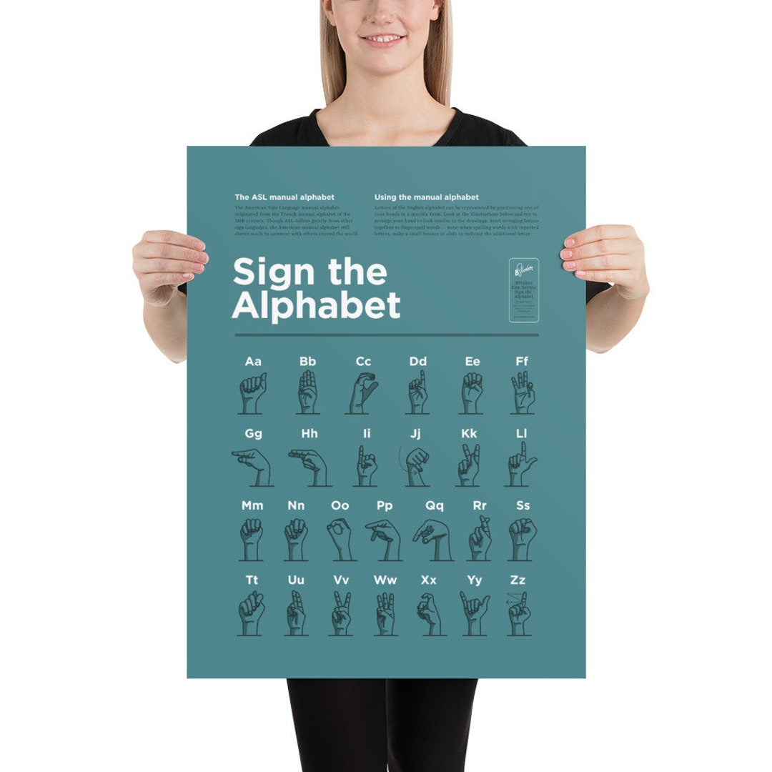 American Sign Language Alphabet – High Quality Print (simple Style ...