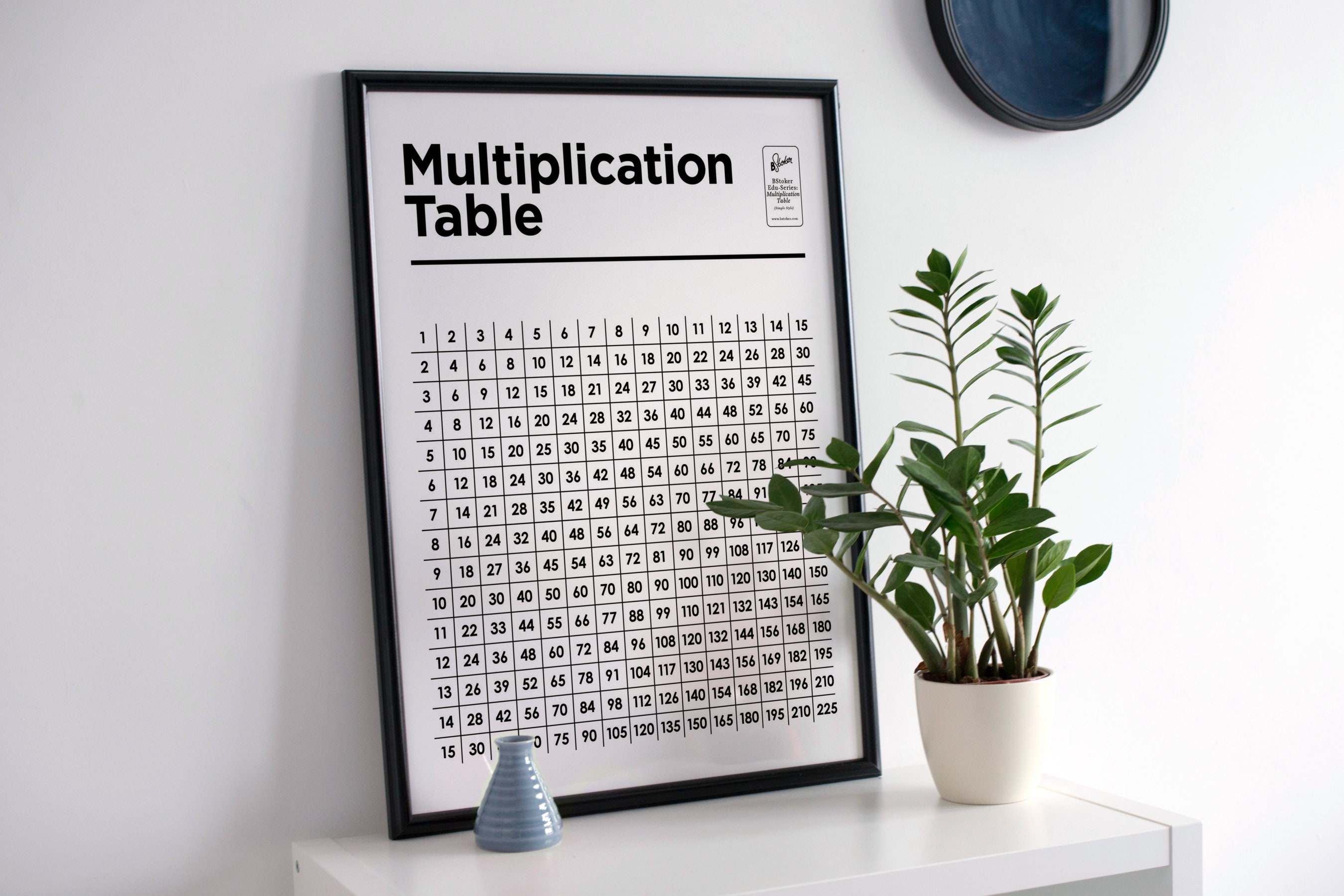 Printable Multiplication Table - Downloadable Educational Black and ...