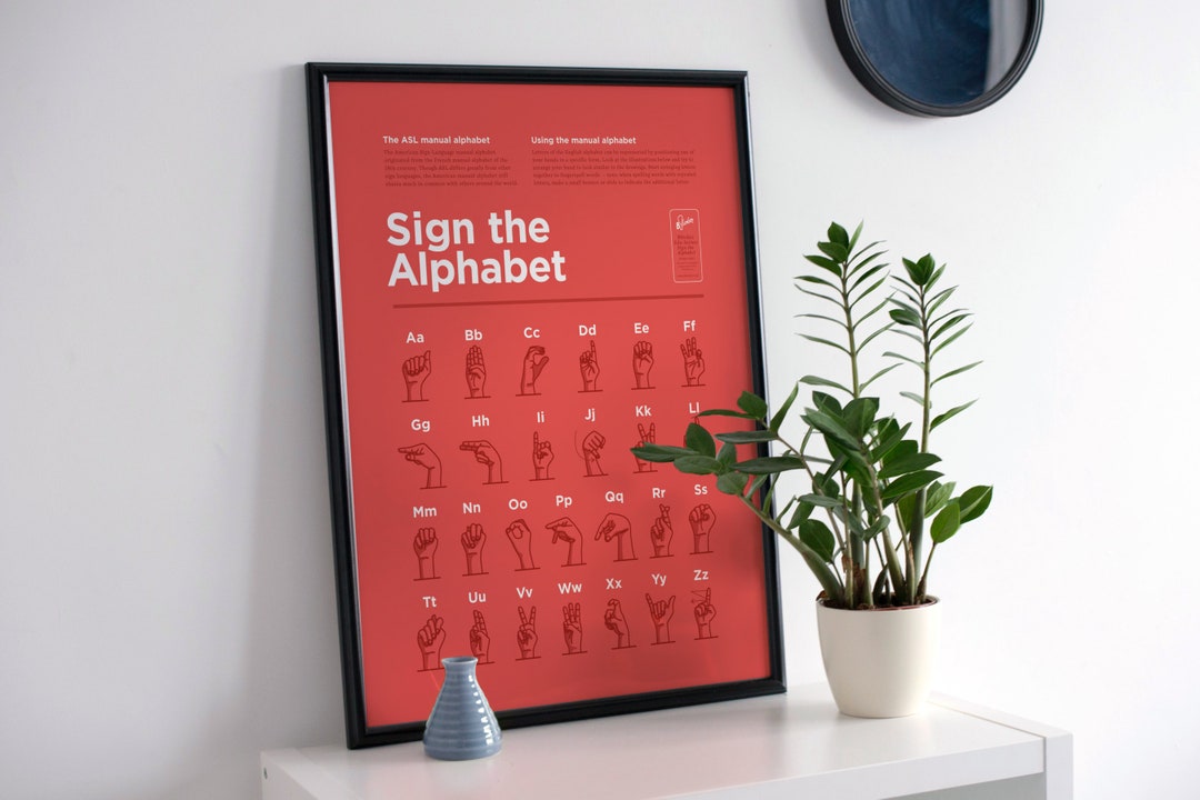 Sign the Language Red Poster Digital and Printable American Sign ...