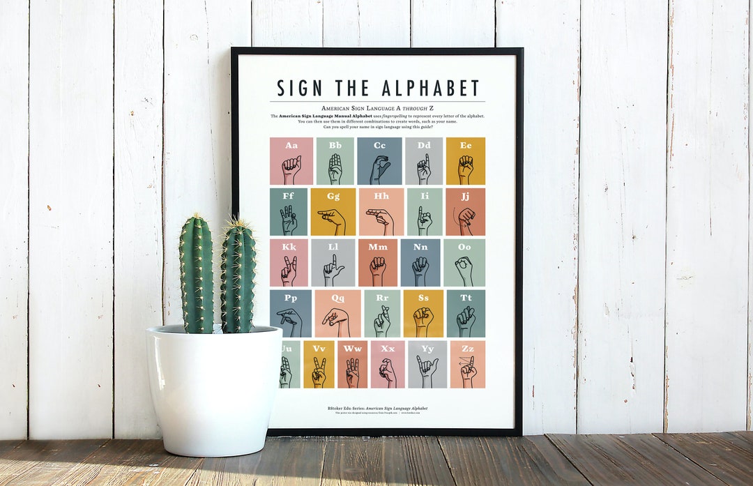 Earth Tone Sign the Alphabet - Downloadable American Sign Poster for ...