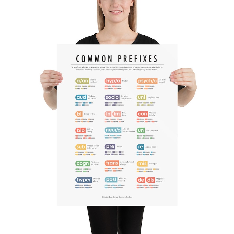 Common Prefixes of the English Language – High Quality Print (ashley ...