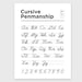 Educational Alphabet Posters Downloadable Black and White Cursive ...