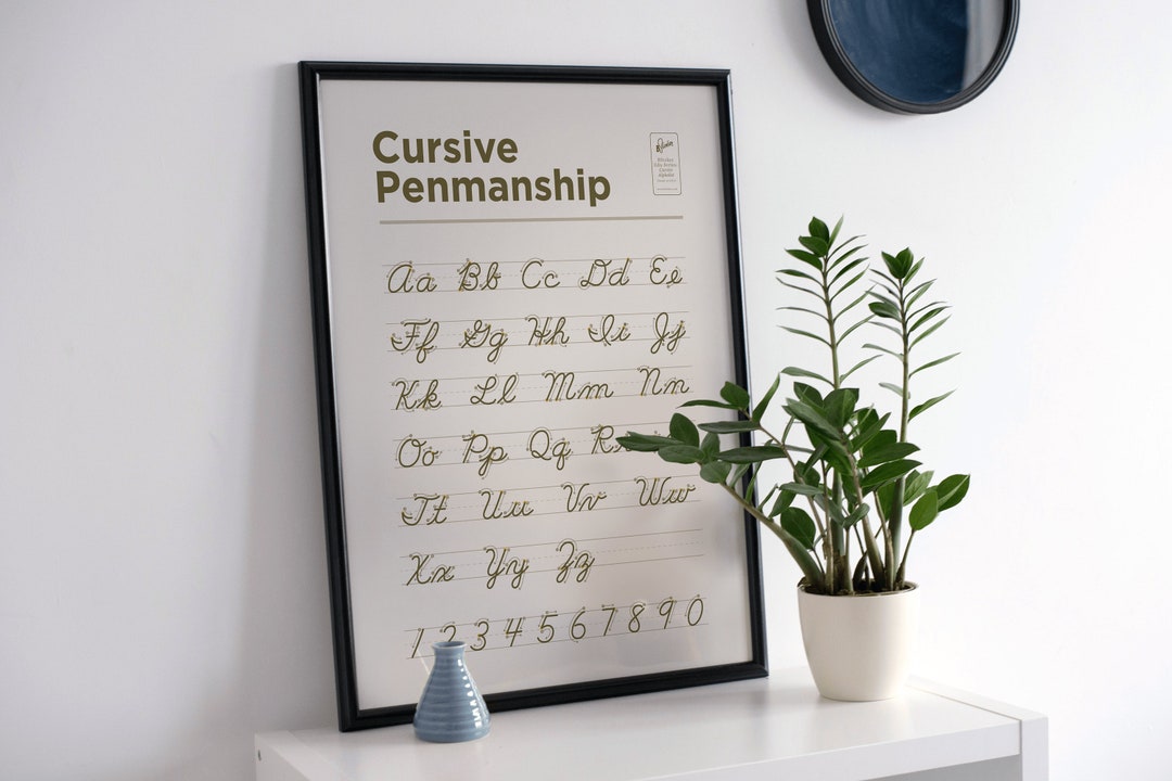 Simple Cursive Penmanship Poster - Educational Alphabets and Numbers ...