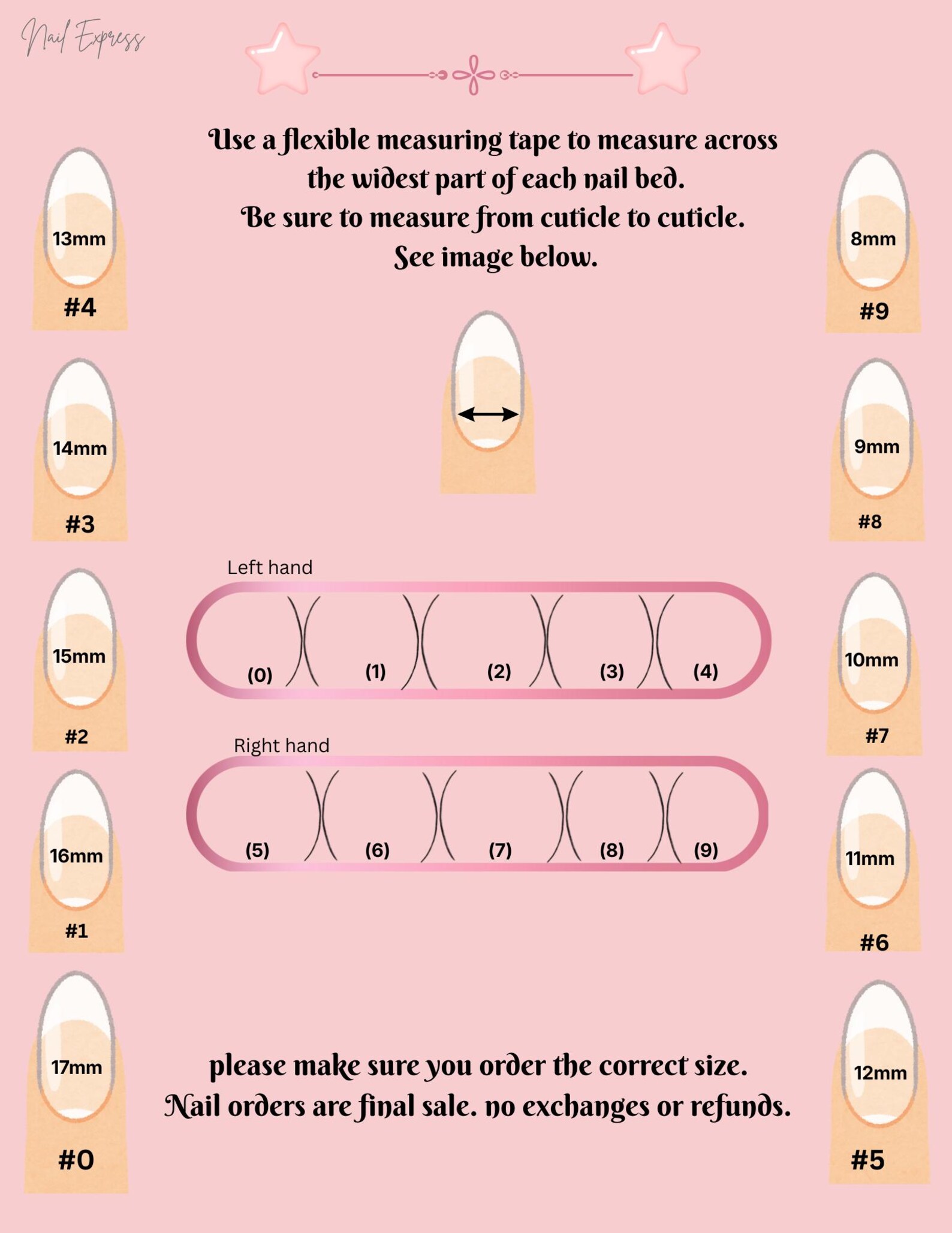 Nail Sizing Chart | Instant Download - Etsy