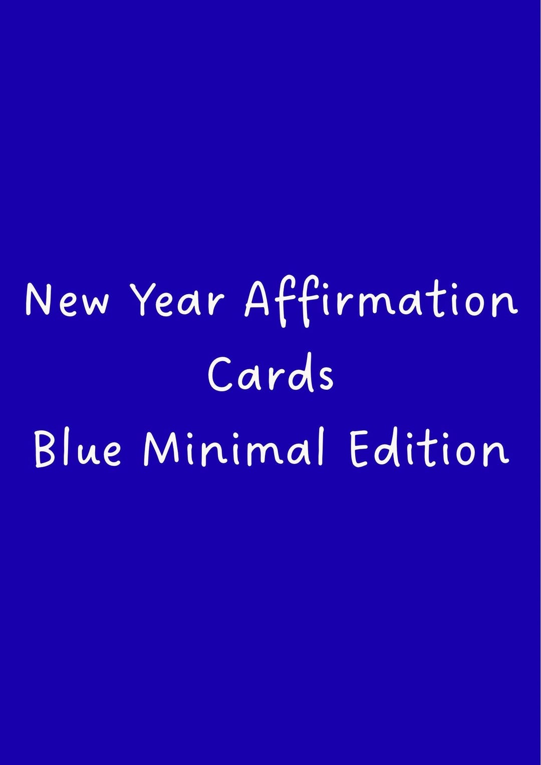 New Year Affirmation Cards | Blue Minimal Design | Printable PDF - Etsy