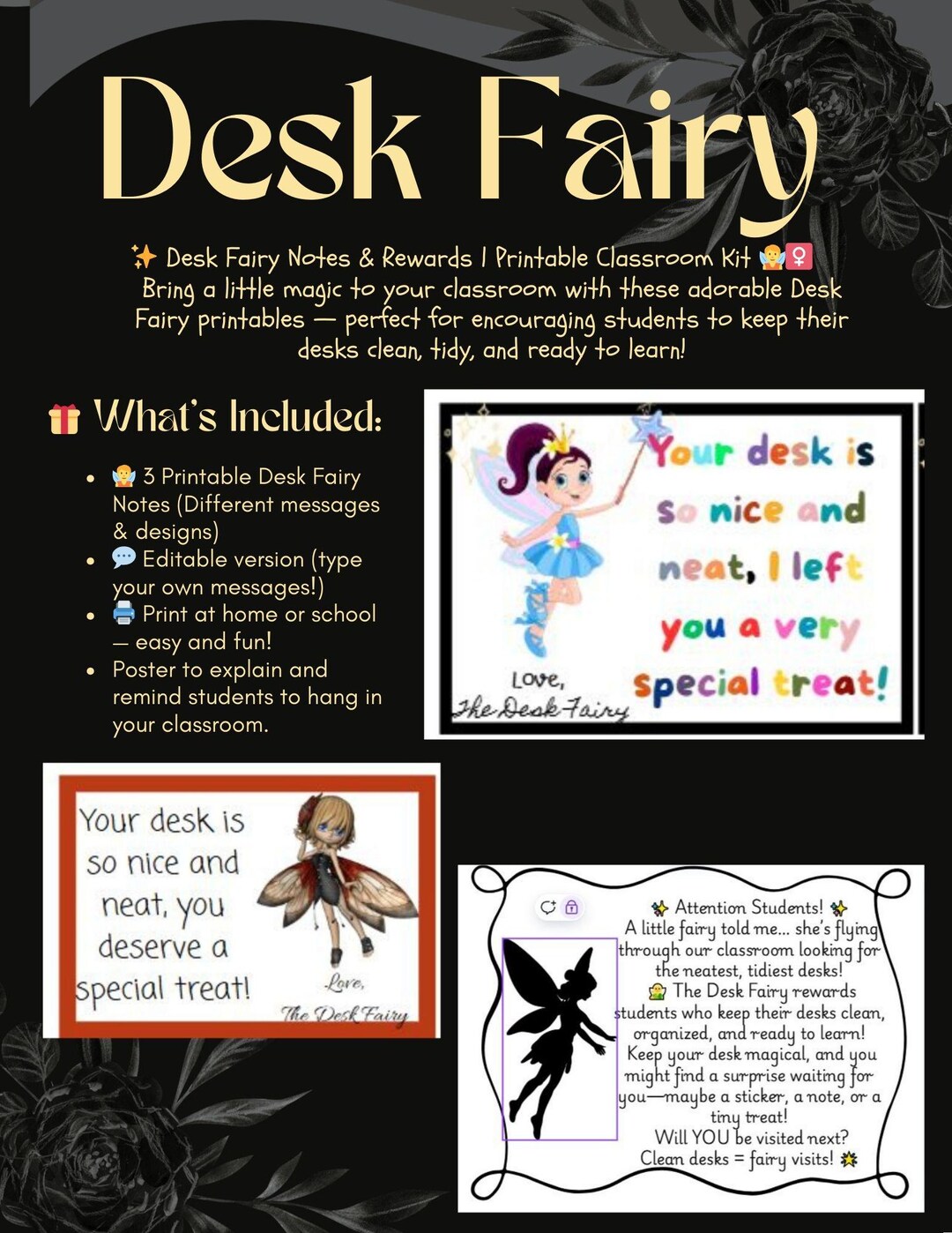 Desk Fairy - Classroom Printable - Classroom Motivation - Etsy UK