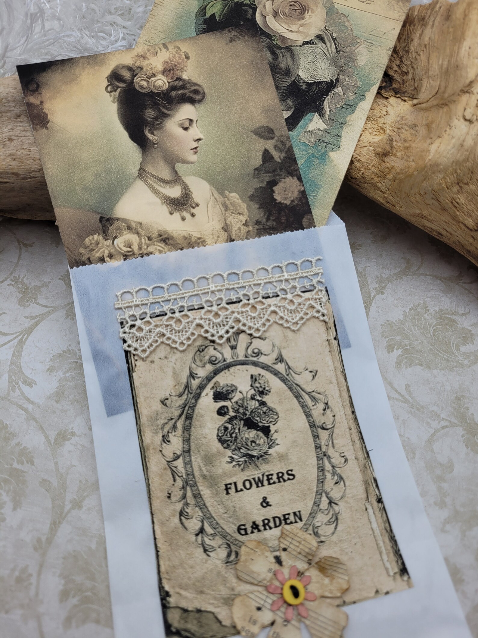Altered Glassine Bag, Victorian Journal Cards - Etsy