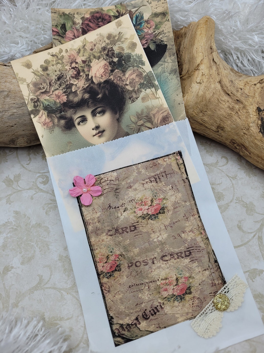 Altered Glassine Bag, Victorian Journal Cards - Etsy