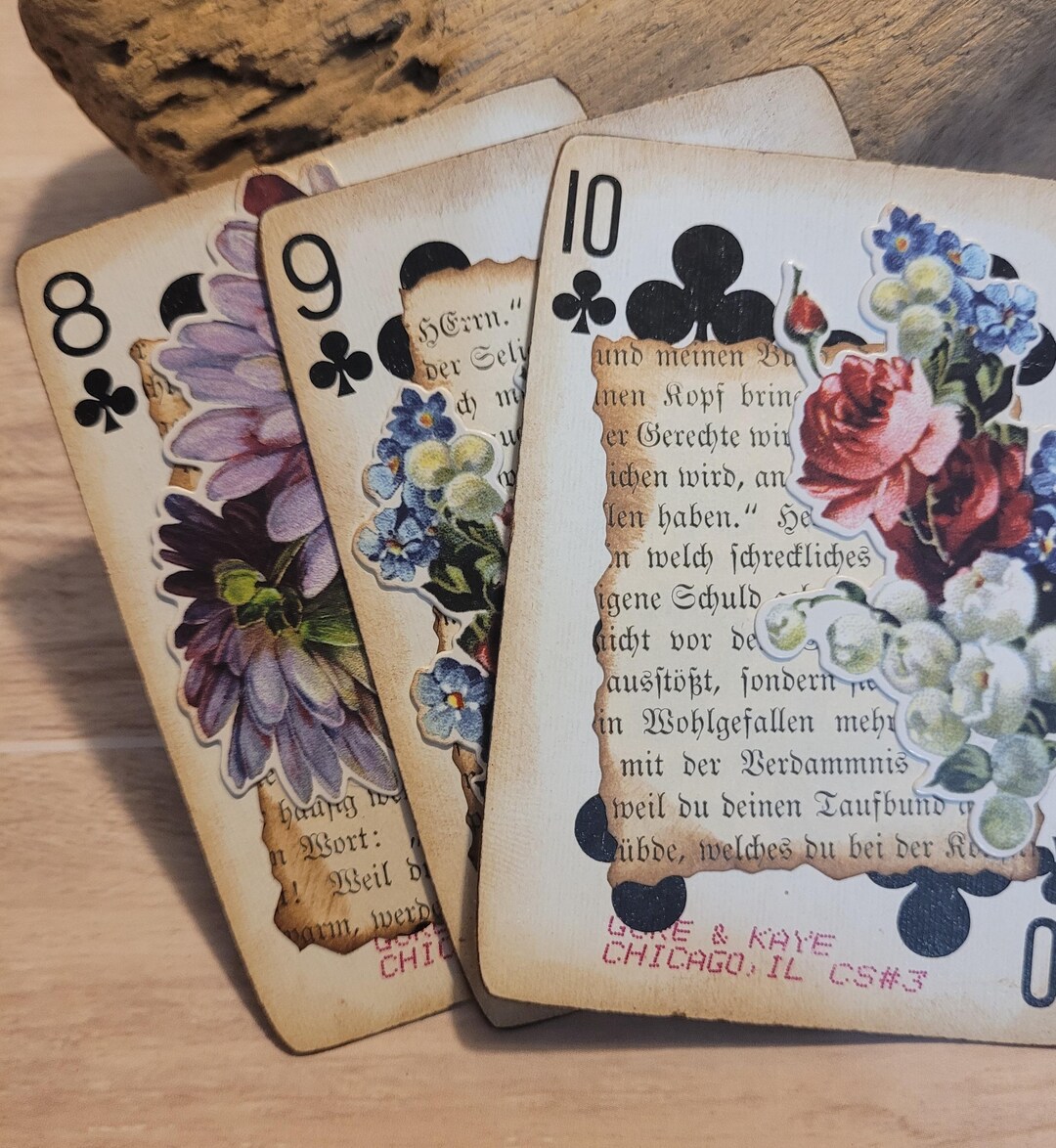 Altered Playing Cards, Journal Cards, Distressed, Mixed Media - Etsy