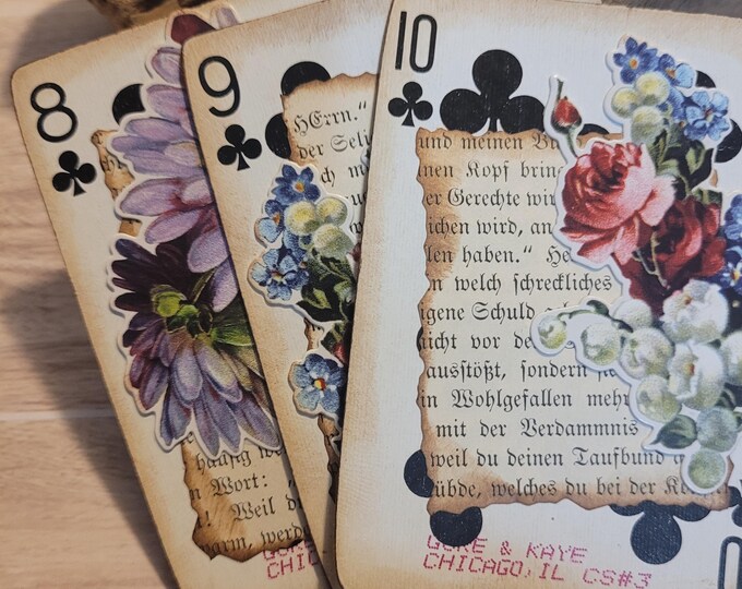Altered Playing Cards, Journal Cards, Distressed, Mixed Media - Etsy