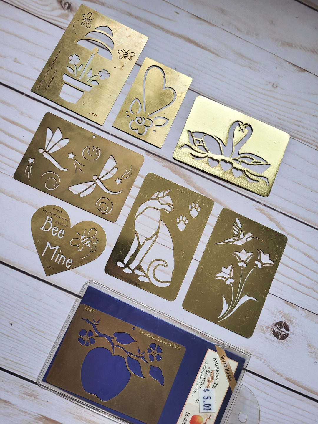 Vintage Brass Stencils, 8 PC. Lot - Etsy