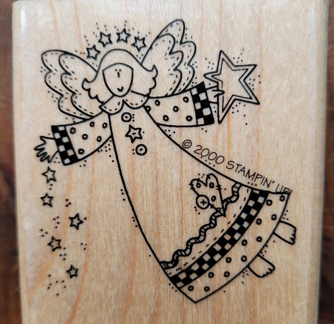 Country Angel Stamp Vintage Wood Stamp Stampin' Up - Etsy