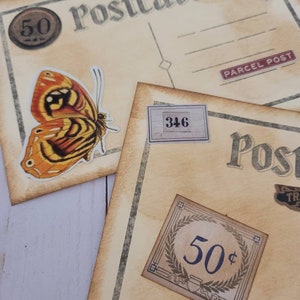 2 Journal Cards, Postcard Style, Distressed - Etsy