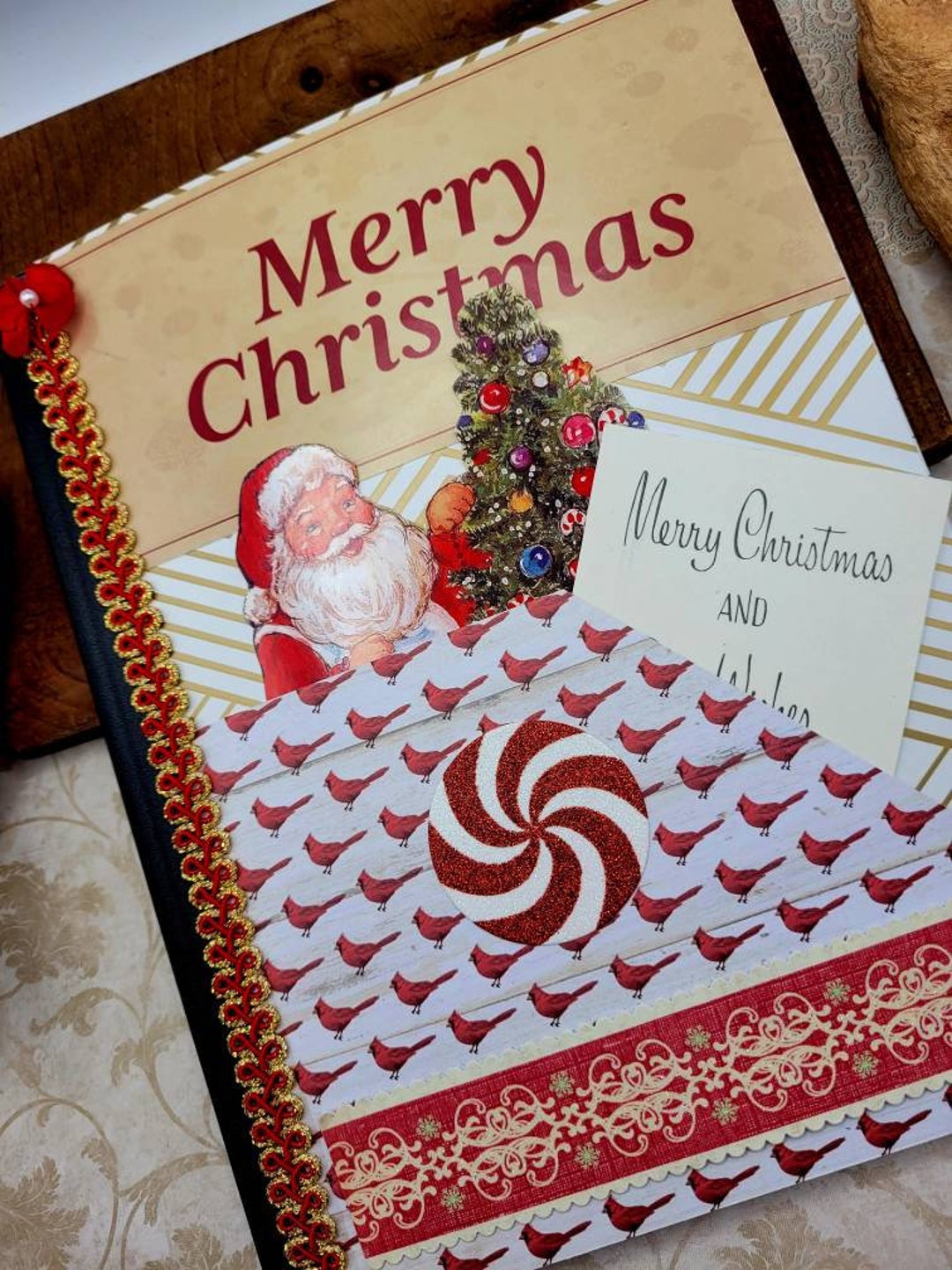 Large Christmas Journal, Vintage Victorian Santa, Composition Notebook ...