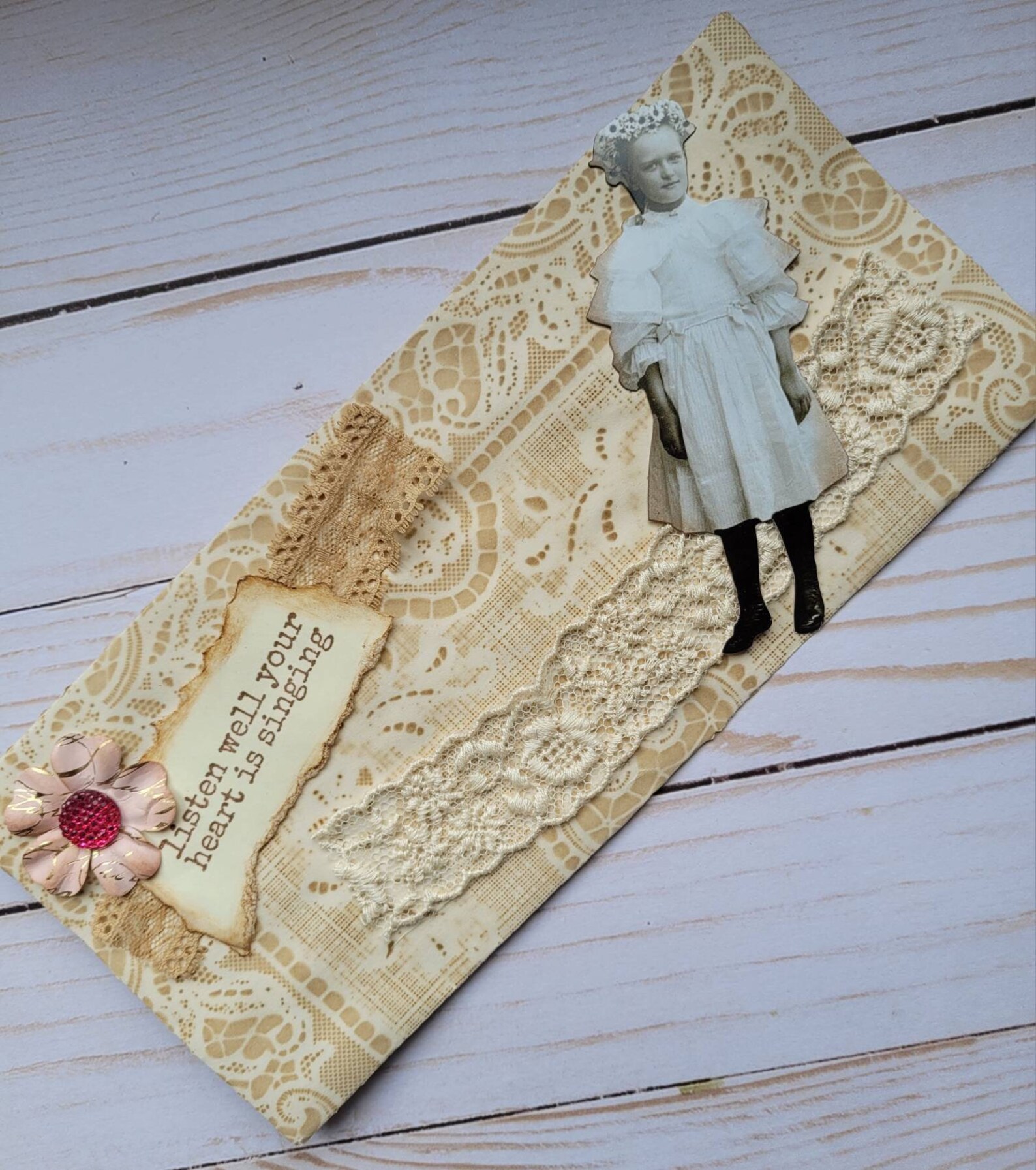 Tea Dyed Envelopes, Embellished for Junk Journals, Ephemera Storage ...