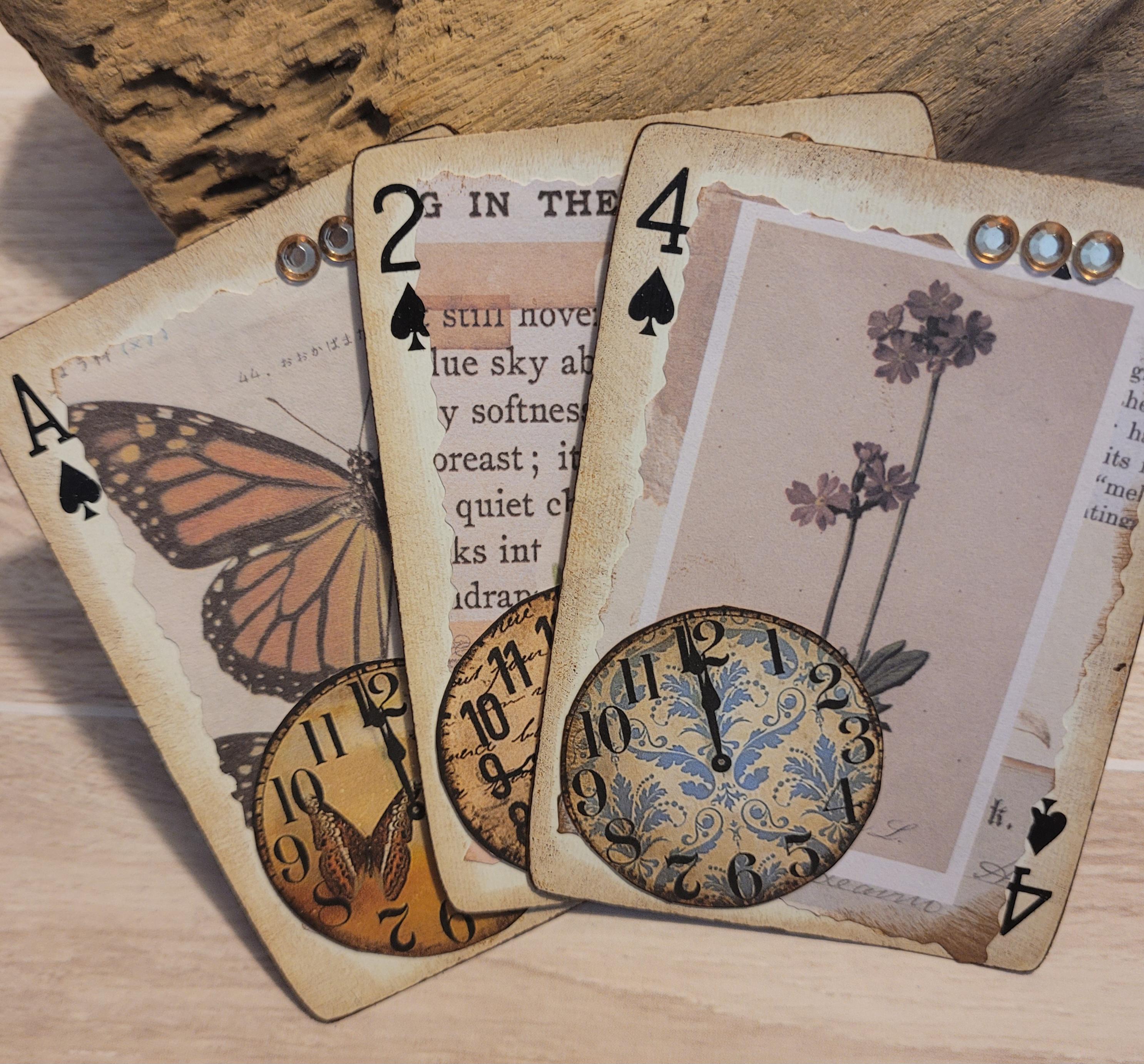Altered Playing Cards, Journal Cards, Distressed, Mixed Media - Etsy