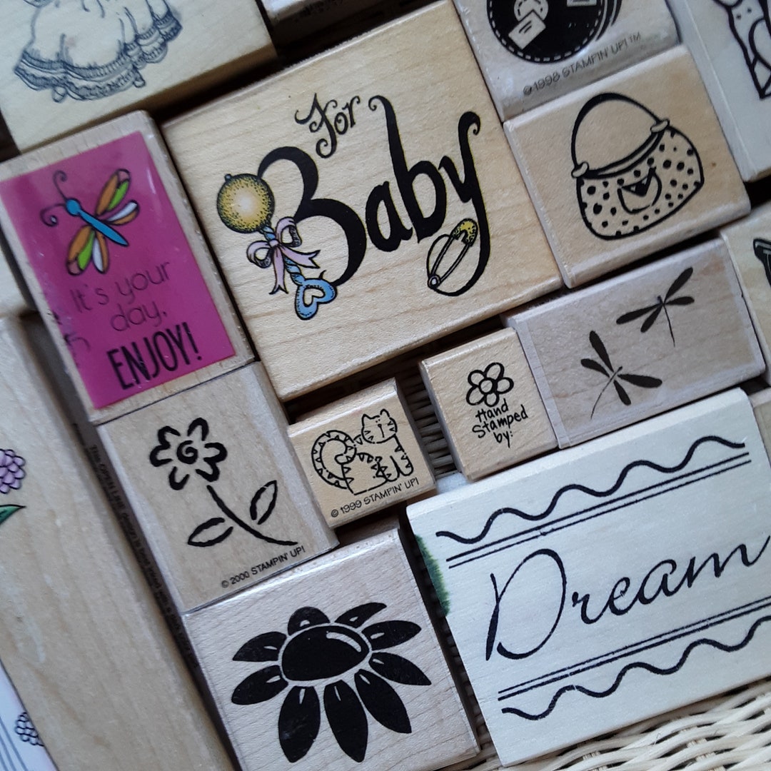 Vintage Rubber Stamp Lot, 22 Rubber Stamps, Design Stamps, Paper ...