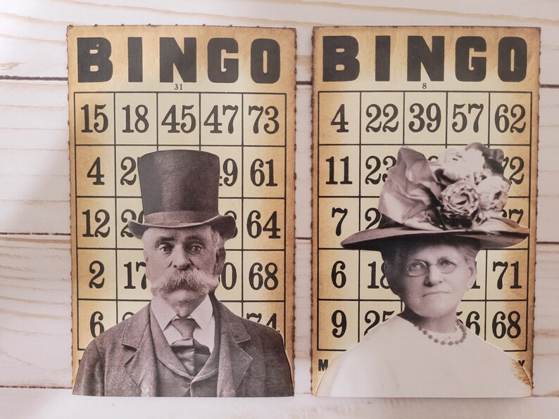 Altered Bingo Cards, 4 Vintage Journal Cards - Etsy