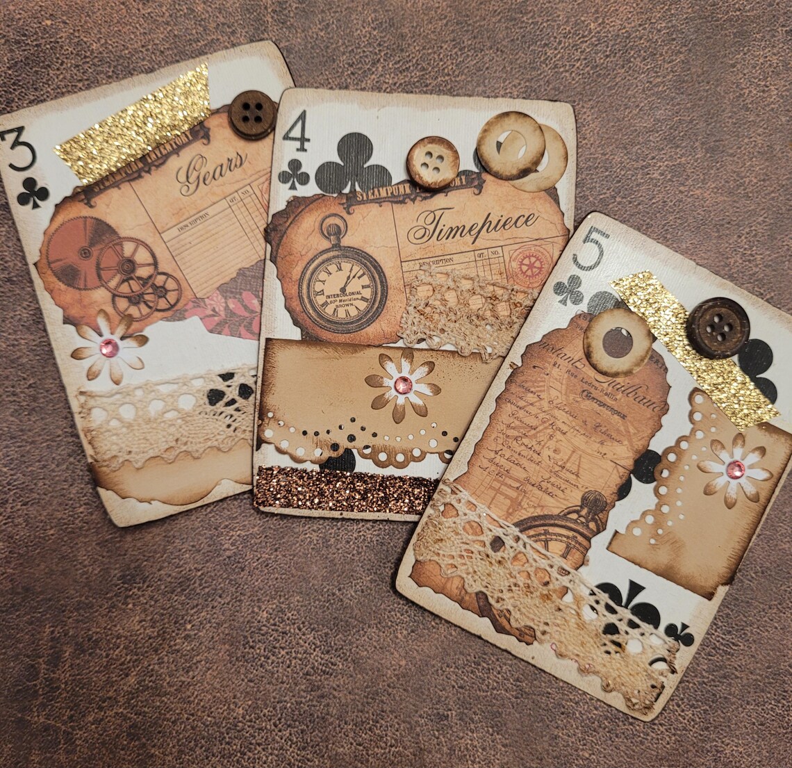 Altered Playing Cards, Journal Cards, Distressed, Mixed Media - Etsy