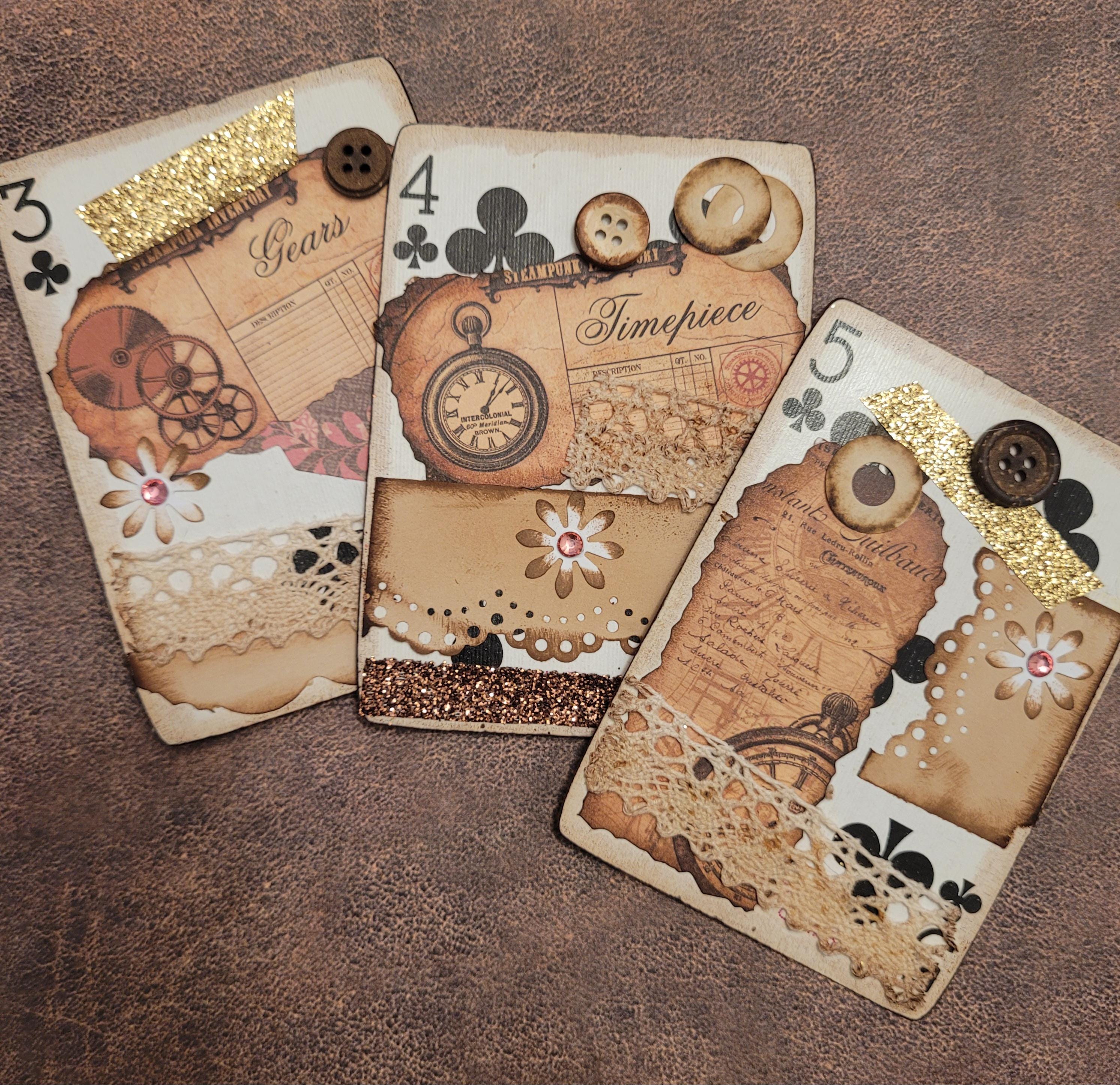 Altered Playing Cards, Journal Cards, Distressed, Mixed Media - Etsy