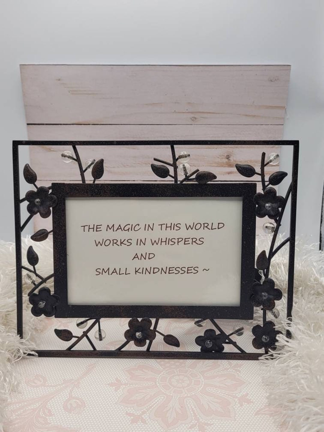 Handmade Rustic Metal Flower Frame With Beads - Etsy