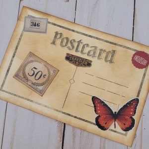2 Journal Cards, Postcard Style, Distressed - Etsy