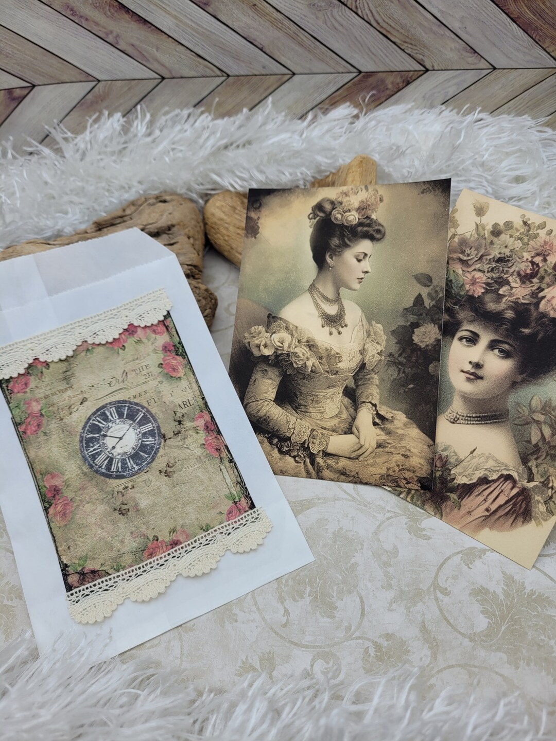 Altered Glassine Bag, Victorian Journal Cards - Etsy