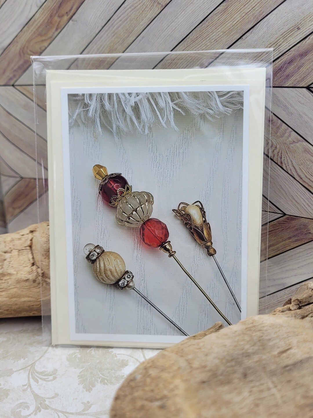 Still Life Photo Card, Victorian Hat Pins - Etsy