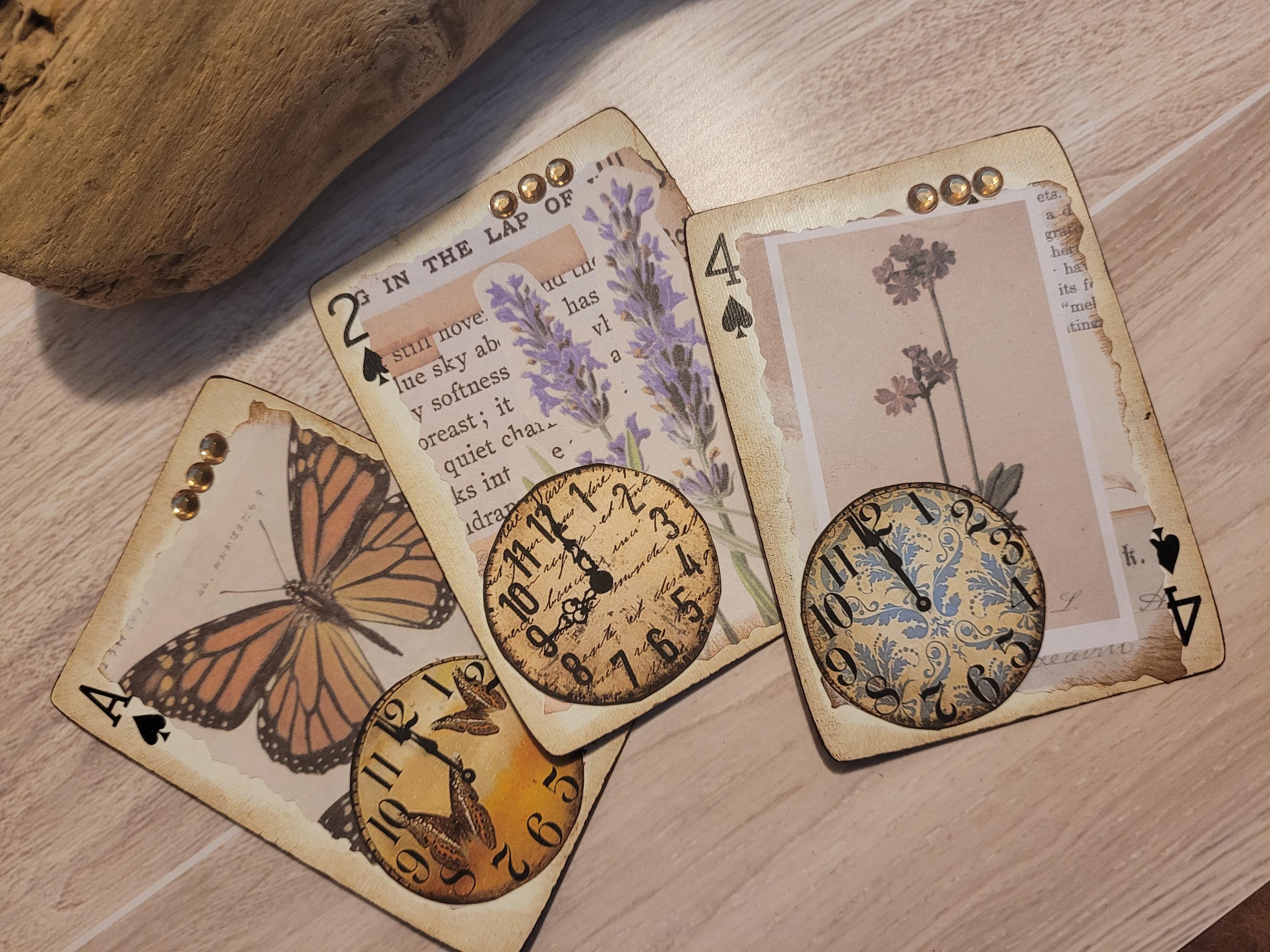 Altered Playing Cards, Journal Cards, Distressed, Mixed Media - Etsy