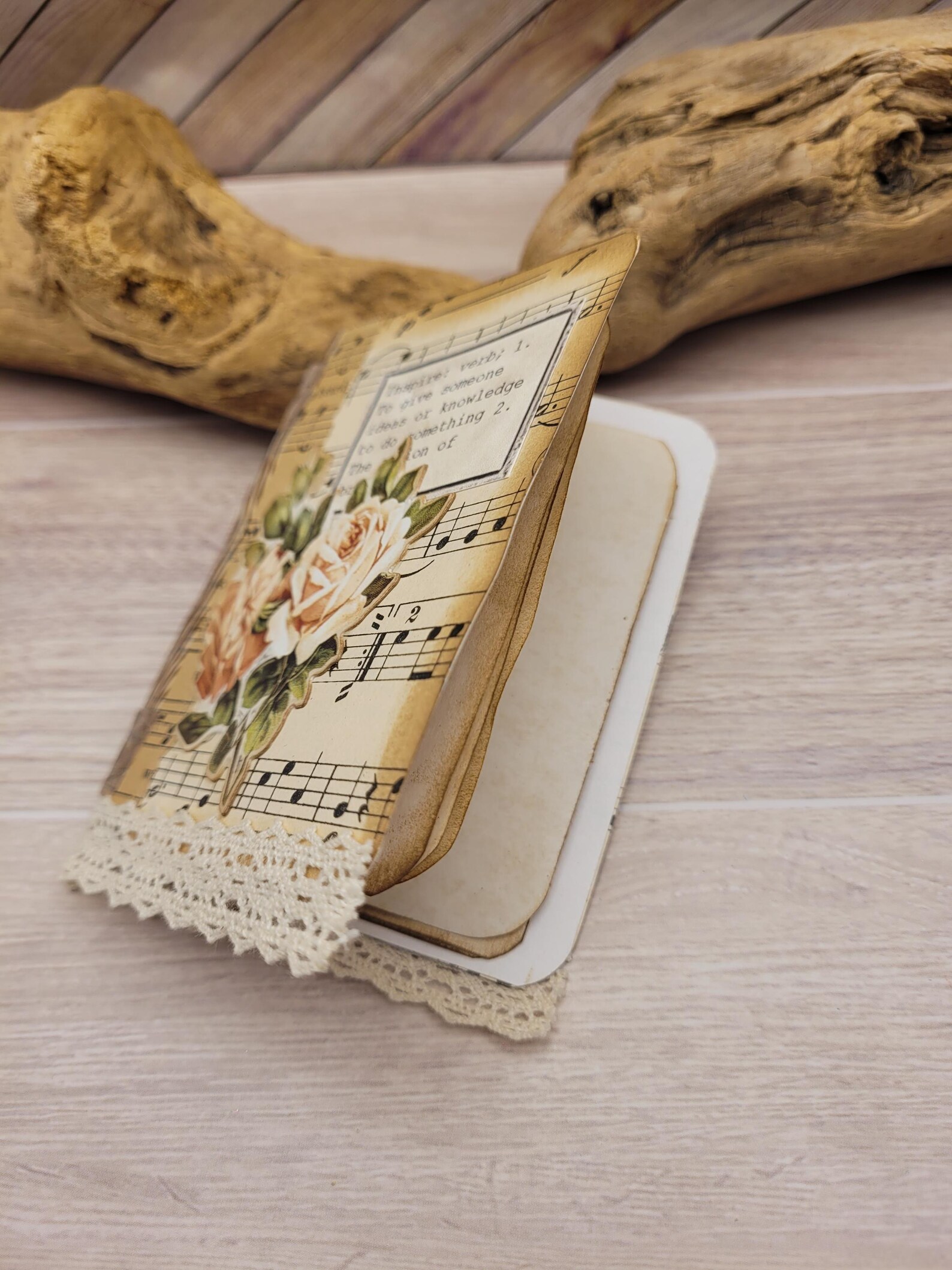 Small Handmade Junk Journal, Index Card Journal, Distressed, Vintage ...