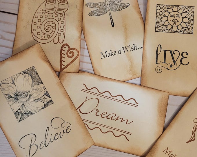 Altered Playing Cards, Journal Cards, Distressed, Mixed Media - Etsy