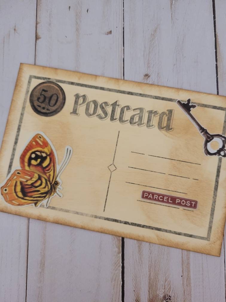 2 Journal Cards, Postcard Style, Distressed - Etsy